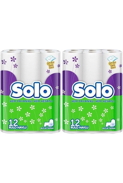 Solo Kağıt Havlu Çift Katlı 2 x 12 Solo Kağıt Havlu Çift Katlı 2 x 12