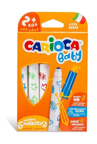 Carioca Jumbo Bebek Süper Yıkanabilir Keçeli Boya Kalemi 6'lı Carioca Jumbo Bebek Süper Yıkanabilir Keçeli Boya Kalemi 6'lı