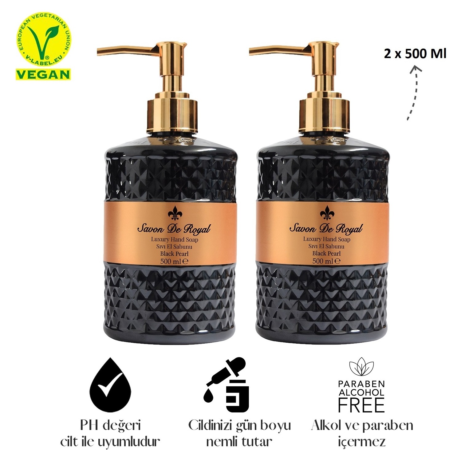 Savon De Royal Luxury Vegan Sıvı Sabun Black Pearl 2 x 500 Fiyatı