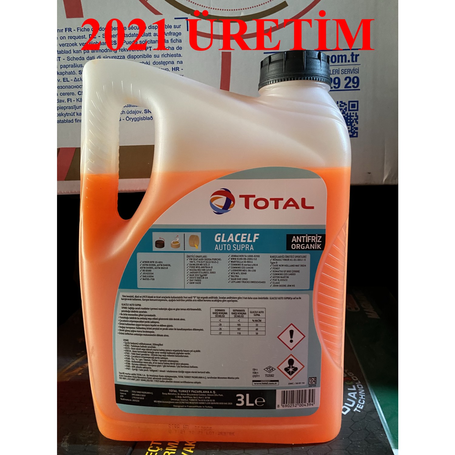 Total Glacelf Auto Supra -37C 3 Litre Kırmızı Antifriz Fiyatı