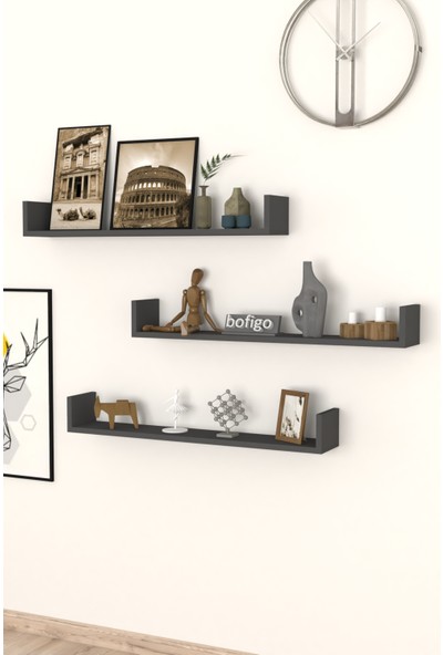 Bofigo Tv Rafı Duvar Rafı Uçan Raf Kitaplık Rafı 90 cm Antrasit Bofigo Tv Rafı Duvar Rafı Uçan Raf Kitaplık Rafı 90 cm Antrasit