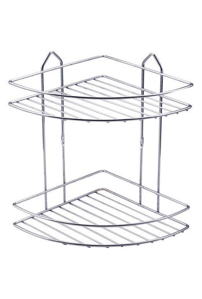 Alper Banyo Krom EK02 Iki Katlı Köşe Şampuanlık ALB0076 Alper Banyo Krom EK02 Iki Katlı Köşe Şampuanlık ALB0076