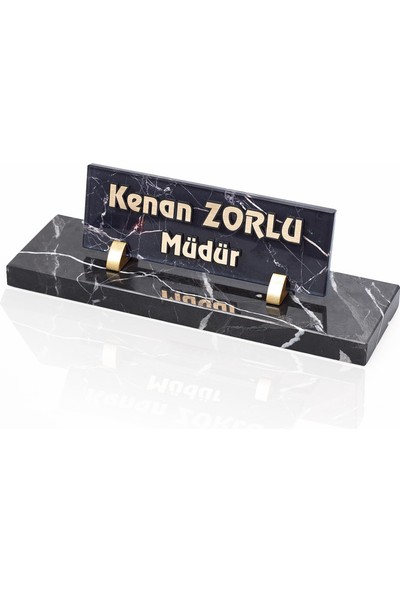 İsimlik Sepeti İsme Özel Rota Mermer Kabartmalı Masaüstü İsimlik