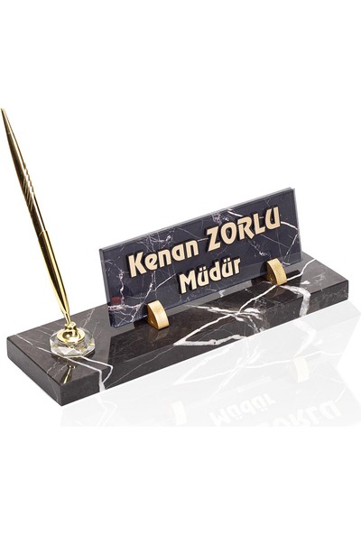 İsimlik Sepeti İsme Özel Neta Mermer Kabartmalı Masaüstü İsimlik