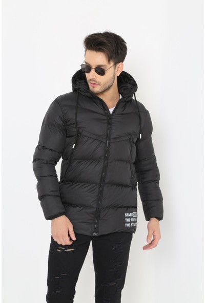 Menstylemcm Kapüşonlu Şişme Mont Kaban