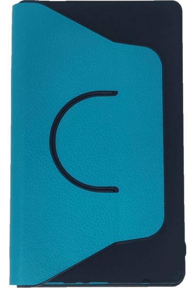 Eonaks Samsung T290 Turkuaz Tablet Kılıfı 360° Dönebilen Stantlı Silikonlu Tam Koruma Turkuaz