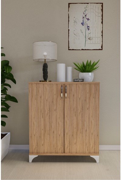 Bofigo 4 Raflı Çok Amaçlı Dolap Çok Amaçlı Mutfak Dolabı Banyo Dolabı Çam