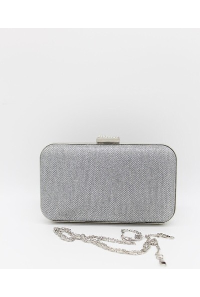 Efnan Store Platin Simli Abiye Çanta Efnan Store Platin Simli Abiye Çanta