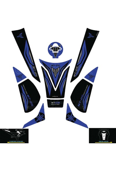 Calibrex Yamaha Mt-25 Calibrex Mavi Tank Pad Seti