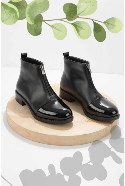 Bambi Siyah Siyah Rugan Kadın Bot & Bootie K021040002 Bambi Siyah Siyah Rugan Kadın Bot & Bootie K021040002