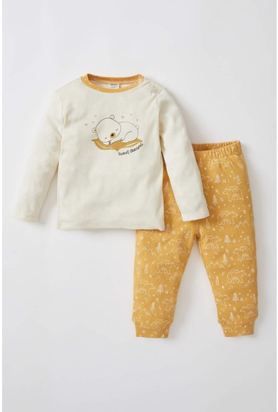 DeFacto Erkek Bebek Regular Fit Bisiklet Yaka Koala Baskılı Uzun Kollu Pamuklu Pijama Takım W6965A221WN DeFacto Erkek Bebek Regular Fit Bisiklet Yaka Koala Baskılı Uzun Kollu Pamuklu Pijama Takım W6965A221WN