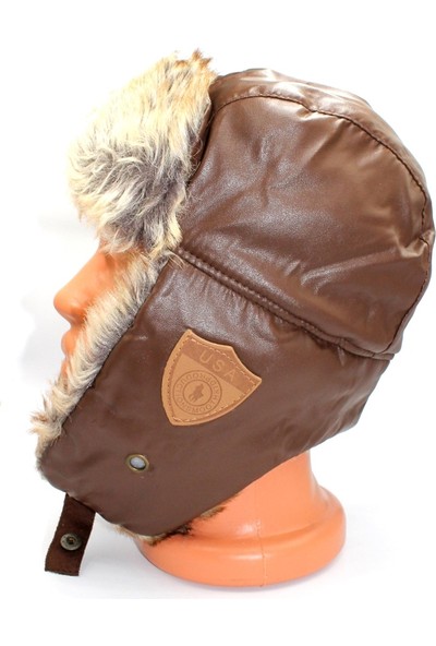 Cappello Çocuk Kahverengi Suni Deri Içi Kürklü Şapka Bere MWB301R002 Cappello Çocuk Kahverengi Suni Deri Içi Kürklü Şapka Bere MWB301R002