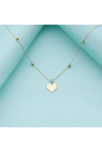 İryum 14K Altın Dorikalı Kalp Kolye 4N37001