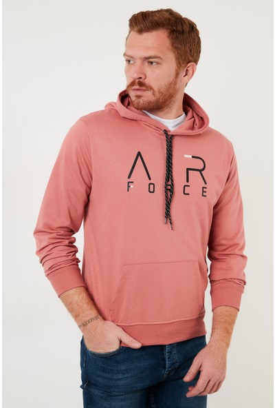 Buratti Baskılı Kapüşonlu Kanguru Cepli Sweat Erkek Sweat 541AIRFORCE