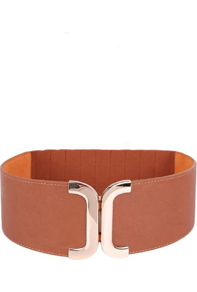 Charge Metal Tokalı Geniş Deri Kadın Kemer
