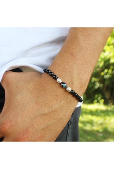 Tesbih Pasajı Çeşni Işleme Taneli Oltu Taşı Bileklik