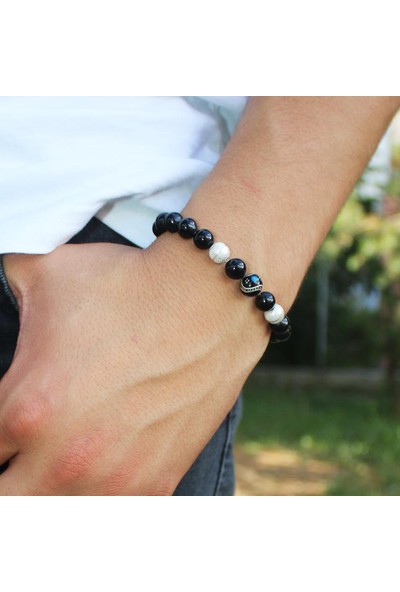 Tesbih Pasajı Çeşmi Arası Mavi Mine Taneli Oltu Taşı Bileklik Tesbih Pasajı Çeşmi Arası Mavi Mine Taneli Oltu Taşı Bileklik