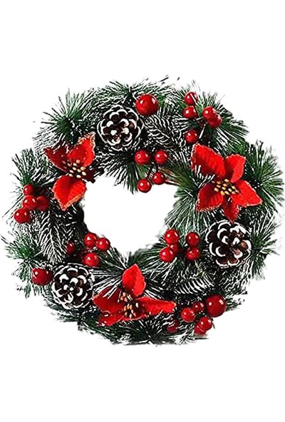 Baosity Noel Çelenk Ön Kapı Garland Hoop Dekor Çiçekler (Yurt Dışından) Baosity Noel Çelenk Ön Kapı Garland Hoop Dekor Çiçekler (Yurt Dışından)