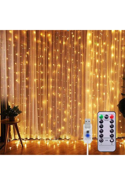 Partini Renklendir Peri Telli Perde LED Işık 3x3 Metre 300 Ledli Kumandalı Usb'li 8 Animasyonlu Yılbaşı Noel LED Işık Partini Renklendir Peri Telli Perde LED Işık 3x3 Metre 300 Ledli Kumandalı Usb'li 8 Animasyonlu Yılbaşı Noel LED Işık