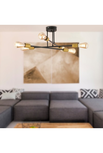 OCTOPUS 6LI SİYAH MODERN AVİZE