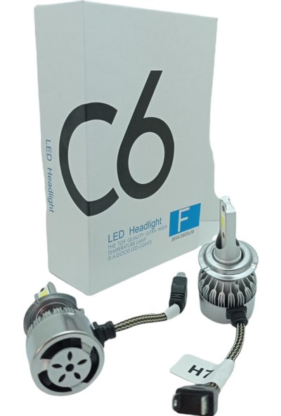 C6 LED Xenon 2 Adet H7 LED Xenon 36W 3800LM LED Zenon Beyaz Renk Işık Turbo Fanlı C6 LED Xenon 2 Adet H7 LED Xenon 36W 3800LM LED Zenon Beyaz Renk Işık Turbo Fanlı