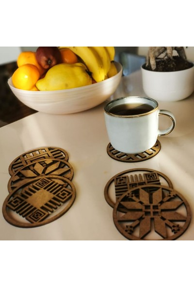 Timbcraft Mandala Tasarım Mdf Ahşap 6 Lı Adet Bardak Altlığı Timbcraft Mandala Tasarım Mdf Ahşap 6 Lı Adet Bardak Altlığı