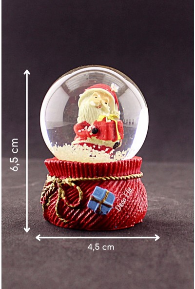 Deco Elit Yeni Yıl Noel Baba Temalı Mini Boy Kar Küresi 6,5 cm