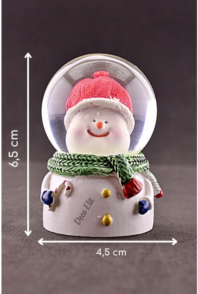 Deco Elit Yılbaşı Tombik Kardan Adam Temalı Mini Boy Işıklı Kar Küresi 6,5 cm A Deco Elit Yılbaşı Tombik Kardan Adam Temalı Mini Boy Işıklı Kar Küresi 6,5 cm A