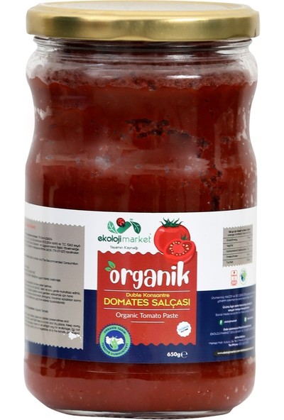 Ekoloji Market Organik Tuzsuz Domates Salçası 650 gr