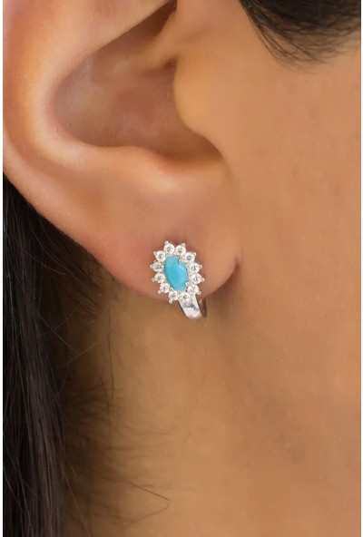 Lieza Jewelry Gümüş Firuze Taşlı Küpe