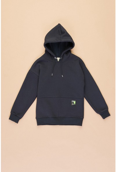 FullaModa Kapüşonlu Düşük Omuz Çocuk Sweatshirt FullaModa Kapüşonlu Düşük Omuz Çocuk Sweatshirt