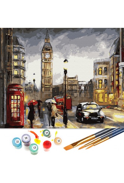 Tabdiko Londra Sokakları Tuval Şasesine Gerili Sayılarla Boyama Seti 40 x 50 cm Tabdiko Londra Sokakları Tuval Şasesine Gerili Sayılarla Boyama Seti 40 x 50 cm