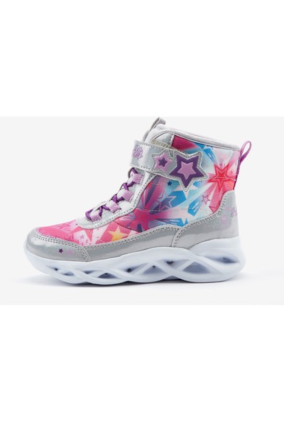 Skechers Twisty Brights Büyük Kız Çocuk Gri Işıklı Bot-302690L Smlt Skechers Twisty Brights Büyük Kız Çocuk Gri Işıklı Bot-302690L Smlt