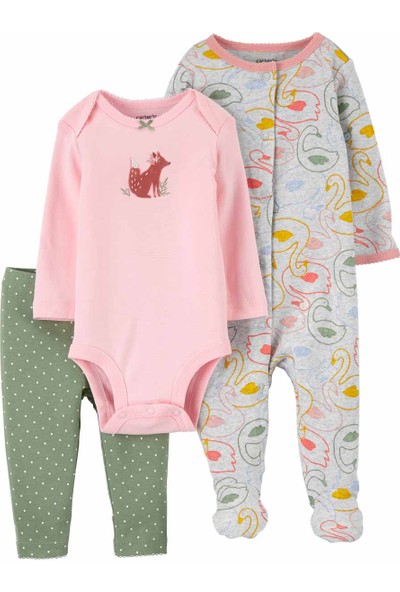 Carter's Layette Kız Bebek 3'lü Set 1M103910 Carter's Layette Kız Bebek 3'lü Set 1M103910