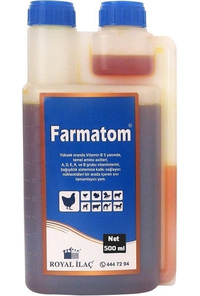 Royal İlaç Farmatom Kanatlı Vitamini 500 ml Royal İlaç Farmatom Kanatlı Vitamini 500 ml