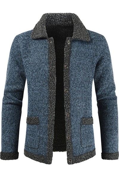 Gemdeck Erkek Günlük Kuzu Kadife Kürk Ceket Yaka Çıtçıtlı Örme Hırka (Yurt Dışından) Gemdeck Erkek Günlük Kuzu Kadife Kürk Ceket Yaka Çıtçıtlı Örme Hırka (Yurt Dışından)
