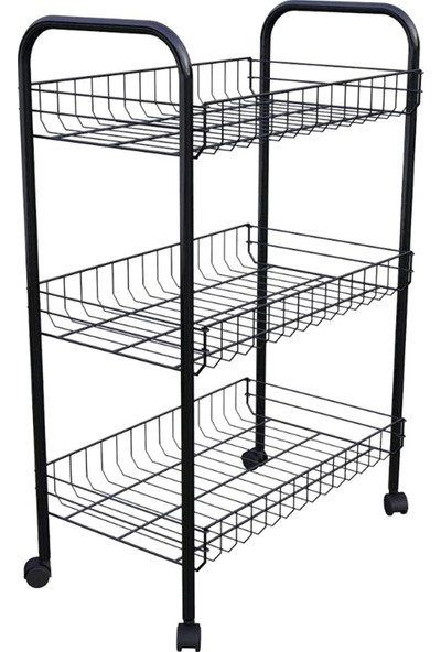 Metaltex Siena 3 Katlı Raf Siyah