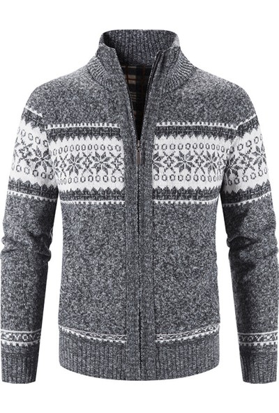 Gemdeck Erkek Günlük Stand Yaka Renkli Kontrast Kazak Tam Zip Hırka Ceket (Yurt Dışından) Gemdeck Erkek Günlük Stand Yaka Renkli Kontrast Kazak Tam Zip Hırka Ceket (Yurt Dışından)