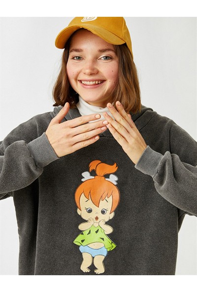 Koton Warner Bros Lisanlı Kapüşonlu Baskılı Sweatshirt