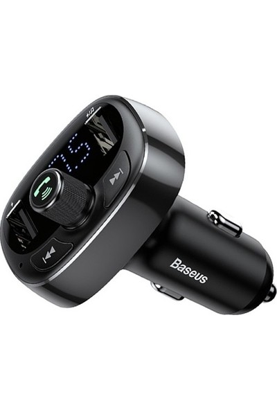 Baseus Typed S-09 Kablosuz Bluetooth Fm Transmitter Çift Araç Şarj Aleti CALL-TM01