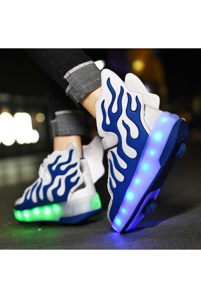 Sıtong 4 Tekerlekli USB Şarj LED Işıklı Paten (Yurt Dışından)