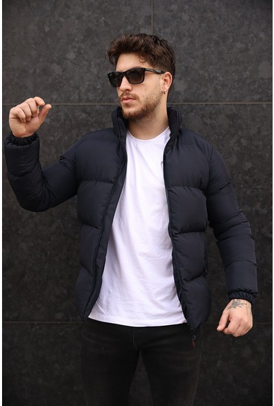 Helen Goods Siyah Kapüşonsuz Su Geçirmez Erkek Mont