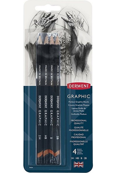 Derwent Graphic Dereceli Kalem 4lü Set Medium 39004 Derwent Graphic Dereceli Kalem 4lü Set Medium 39004