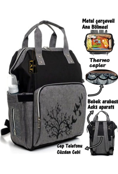 U.S.F Bebek Bakım Çantası Lüx Anne Bebek Bakım Sırt Çantası