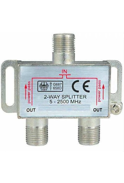 ElektroMarkt Kablolu Yayın Dağıtıcı 2'li 5-2400 Mhz Uydu Splitter