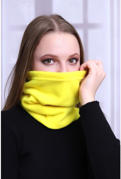 Deafox Polar Boyunluk Sarı Kadın Bere