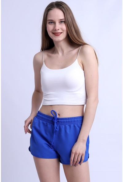 Deafox Mavi Cepsiz Kadın Deniz Şortu Deafox Mavi Cepsiz Kadın Deniz Şortu