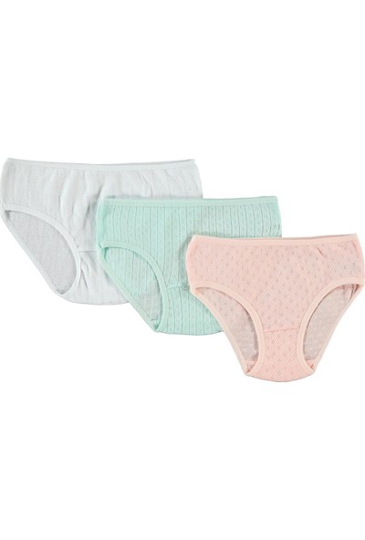 Civil Girls Kız Çocuk 3'lü Külot Set 2-10 Yaş Beyaz