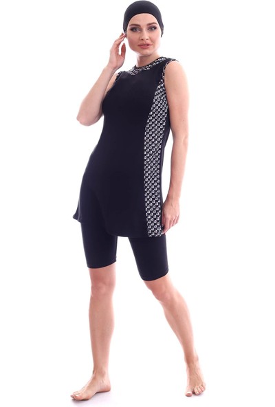 Deafox Boneli ve Likralı Desenli Şortlu Mayo Deafox Boneli ve Likralı Desenli Şortlu Mayo