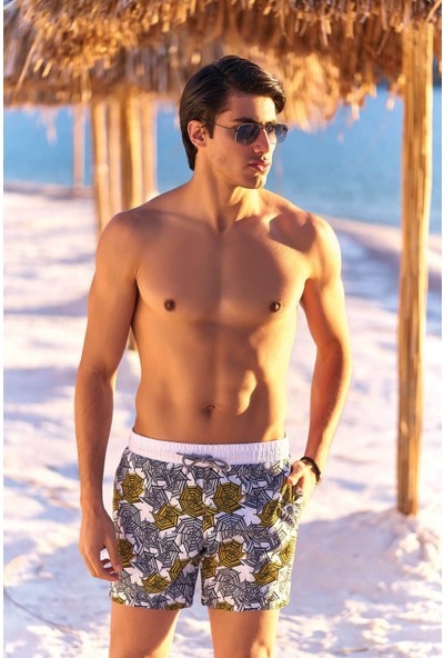 Deafox Dijital Baskılı Cepli Erkek Deniz Şortu Deafox Dijital Baskılı Cepli Erkek Deniz Şortu
